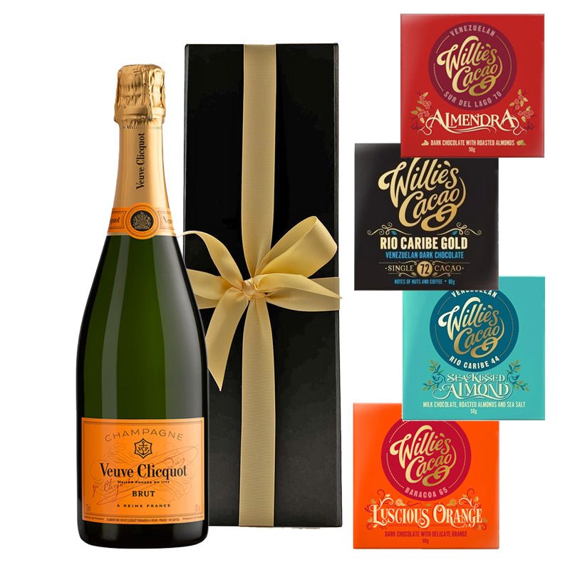 Veuve & Artisan Chocolate Gift | Black Box Corporate Champagne Set